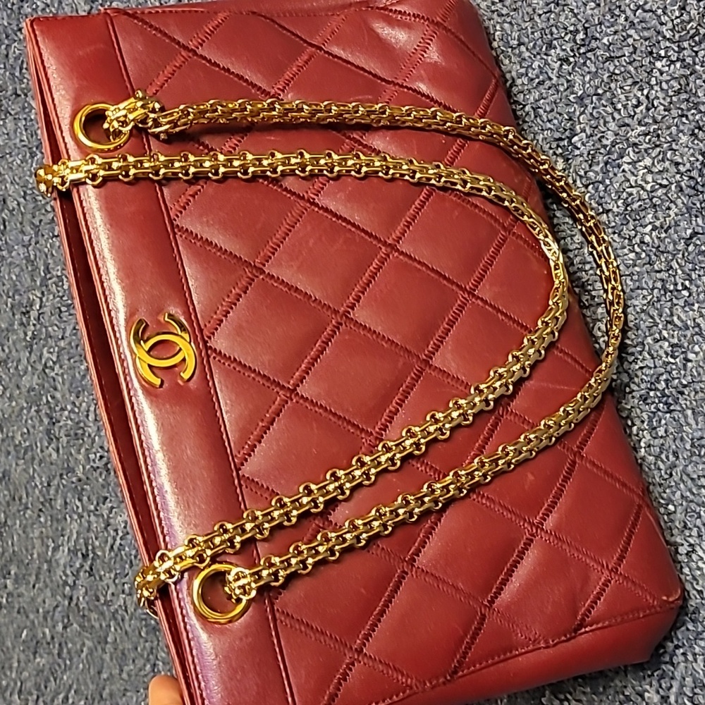 CHANEL | Bags | Chanel Quilted Burgundy And Shoulder Or Tote Bags ...